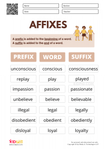 Affixes Spelling Activity Printable Worksheets - Kidpid
