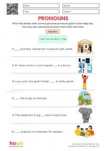 Identification of Pronouns Worksheets for Grade 2 - Kidpid