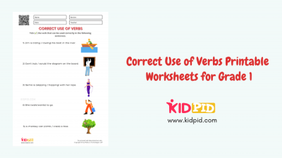 Correct Use of Verbs Printable Worksheets for Grade 1 - Kidpid