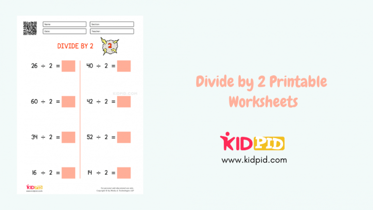 Divide by 2 Printable Worksheets - Kidpid