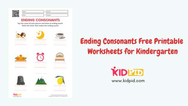 Ending Consonants Free Printable Worksheets for Kindergarten - Kidpid