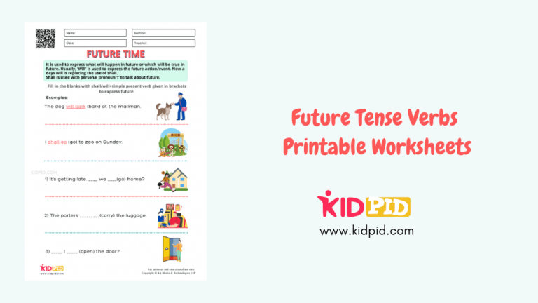 Future Tense Verbs Printable Worksheets - Kidpid