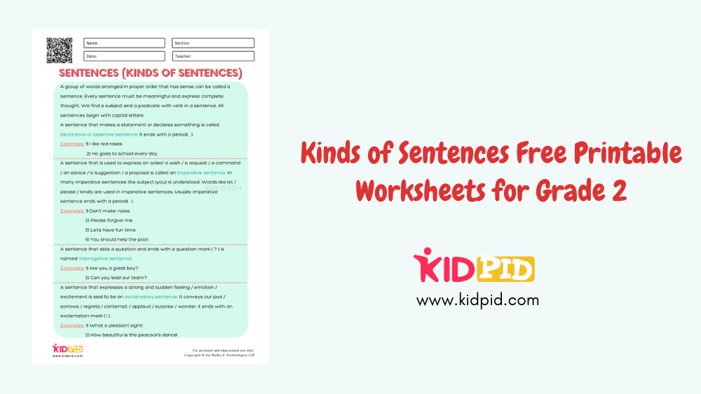 Kinds Of Sentences Free Printable Worksheets For Grade 2 Kidpid Kinds Of Sentences Free Printable Worksheets For Grade 2 Kidpid