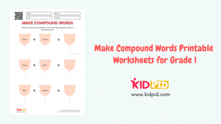 Make Compound Words Printable Worksheets for Grade 1 - Kidpid