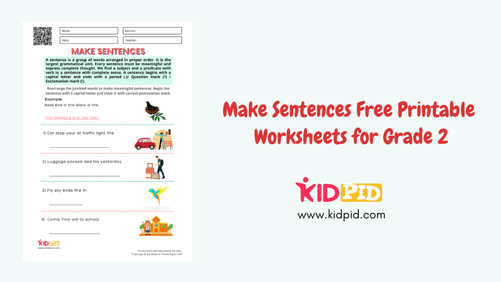 Make Sentences Free Printable Worksheets For Grade 2 Kidpid Make Sentences Free Printable Worksheets For Grade 2 Kidpid