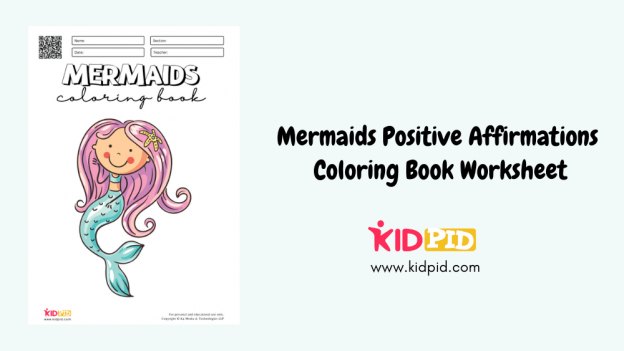 Mermaids Positive Affirmations Coloring Book Worksheet - Kidpid