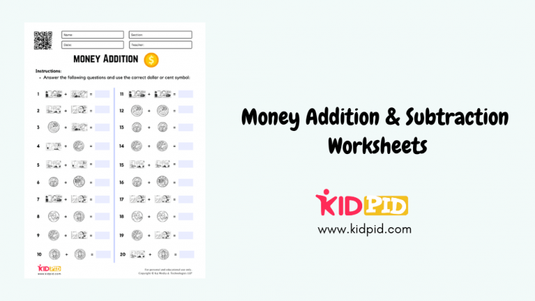 Money Addition & Subtraction Worksheets - Kidpid