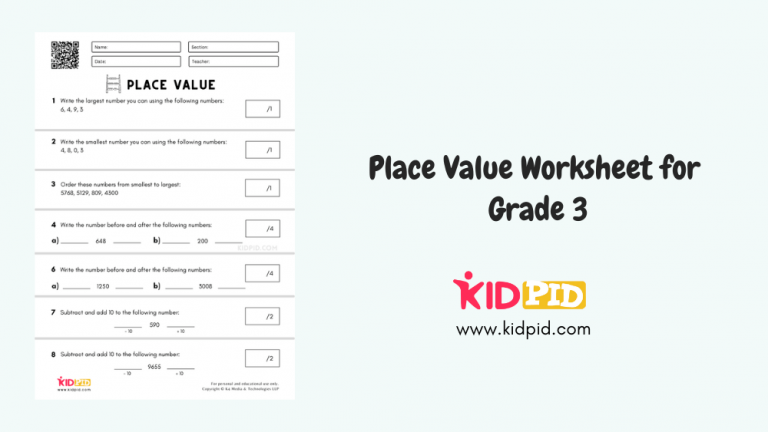 Place Value Worksheet for Grade 3 - Kidpid