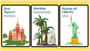 World Landmarks Handdrawn Flashcard Sheets - Kidpid