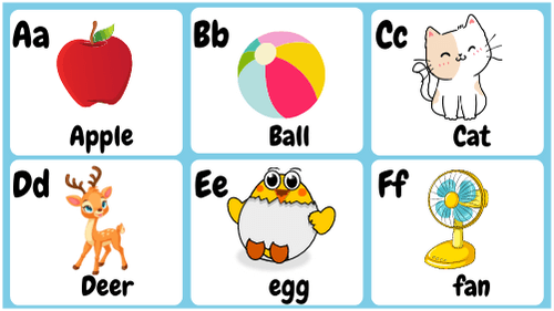 Colorful Kids English Alphabet Flashcards - Kidpid