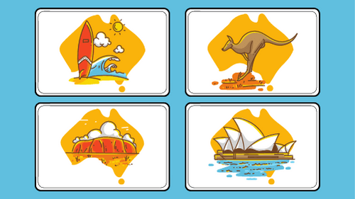 Australian Themed Flashcards - Kidpid