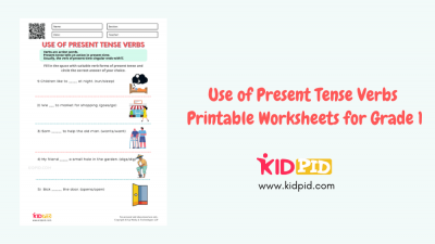 Use of Present Tense Verbs Printable Worksheets for Grade 1 - Kidpid