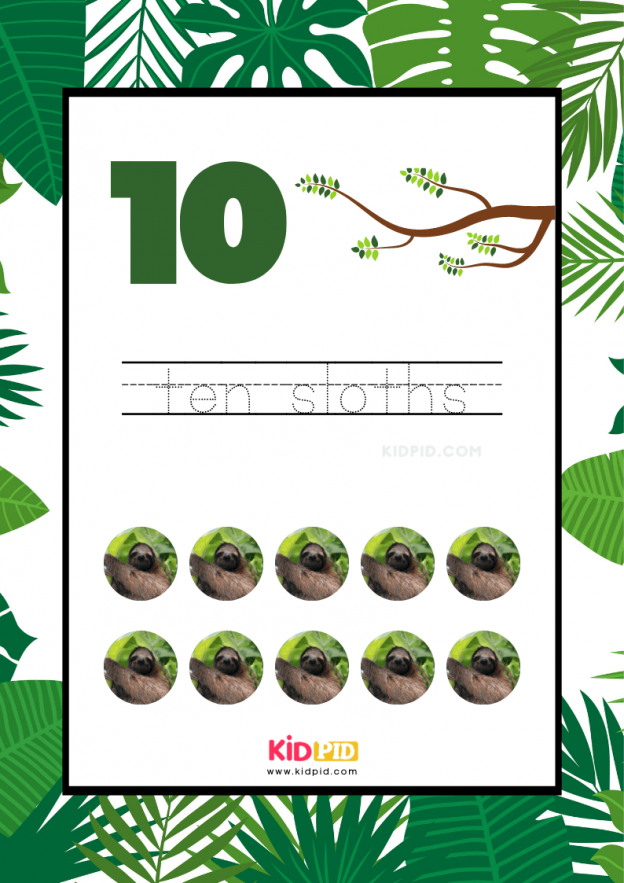 Sloth Number Posters - Kidpid