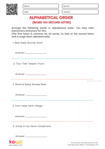 Dictionary Skills Printable Worksheets for Grade 2 - Kidpid