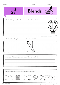 Word Blends Printable Worksheets for Kids - Kidpid