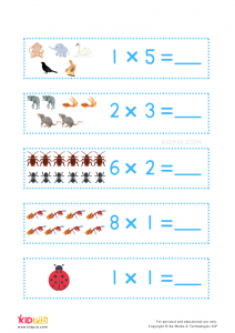 Animal Multiplication Printable Worksheet for Grade 2 - Kidpid