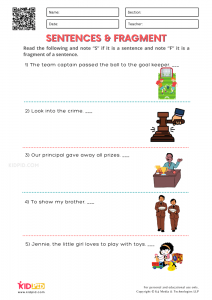 Sentence and Fragment Printable Worksheets for Grade 2 - Kidpid