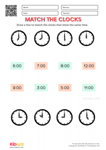 Time Printable Worksheets for Kindergarten - Kidpid
