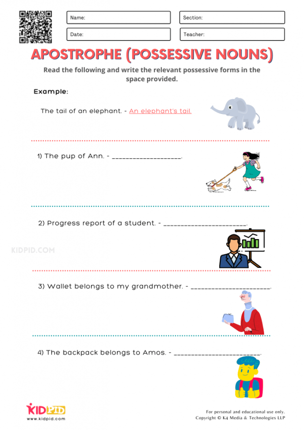 Apostrophes Printable Worksheets for Grade 2 - Kidpid