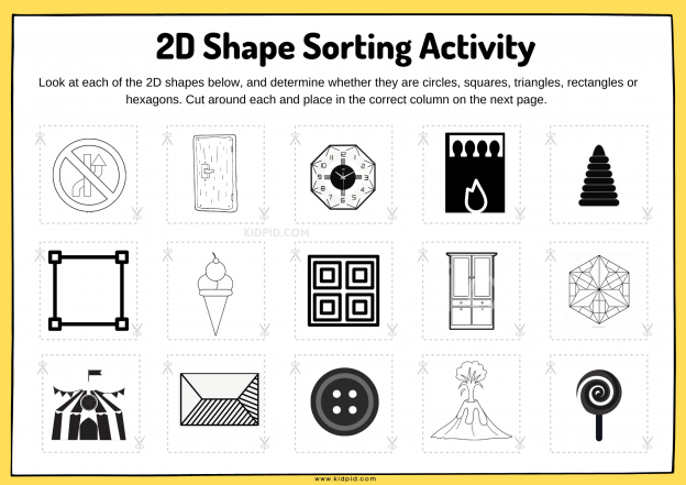 2D Shape Sorting Worksheet - Kidpid