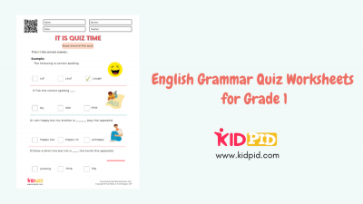 English Grammar Quiz Worksheets for Grade 1 - Kidpid
