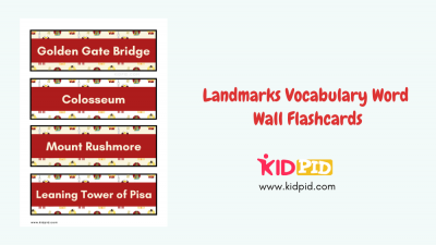 Landmarks Vocabulary Word Wall Flashcards - Kidpid