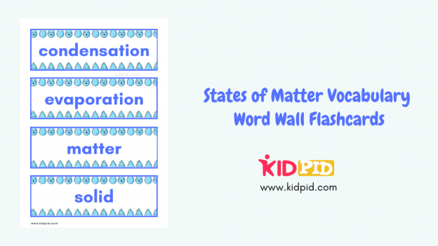 States of Matter Vocabulary Word Wall Flashcards - Kidpid