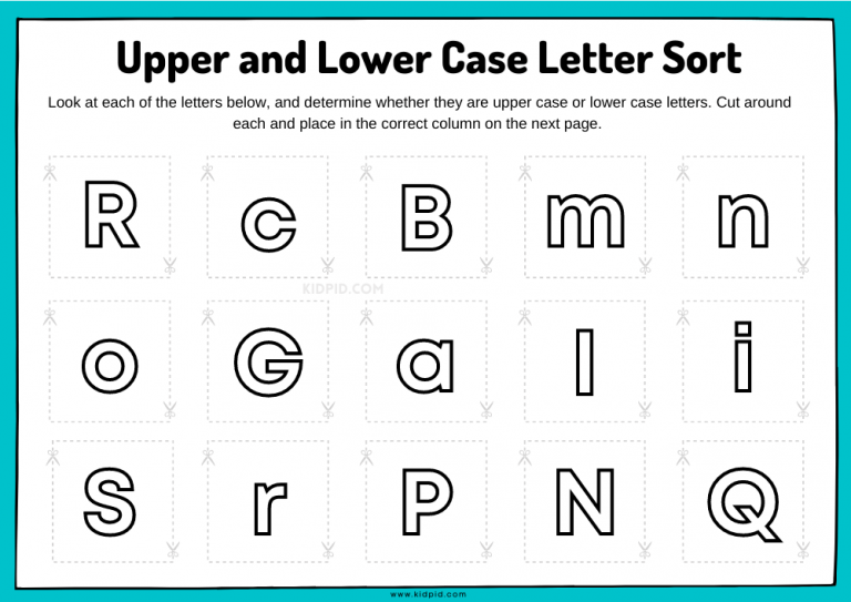 Uppercase and Lowercase Letters Sorting Worksheet - Kidpid