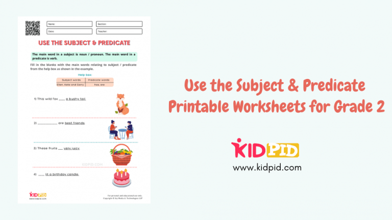 Use the Subject & Predicate Printable Worksheets for Grade 2 - Kidpid
