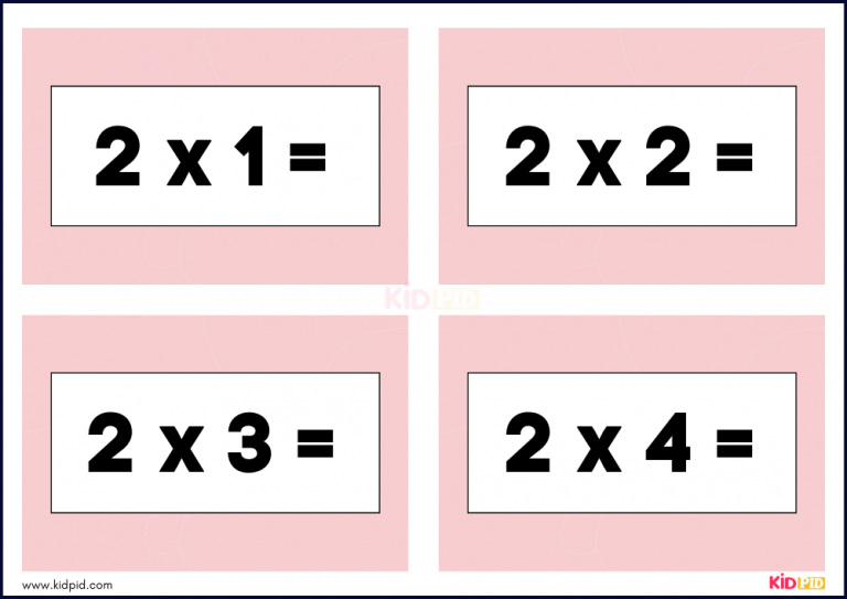 Times Tables Multiplication Matching Card Game Flashcards - Kidpid