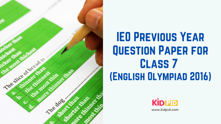 IEO Previous Year Question Paper for Class 7 (English Olympiad 2016 ...