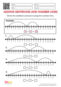 Number lines & Equations Printable Worksheets for Grade 1 - Kidpid