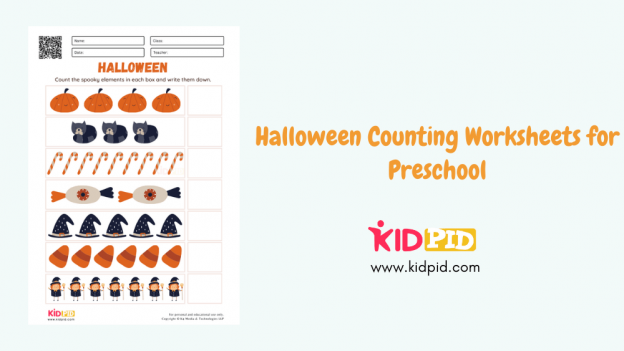 Halloween Counting Worksheets for Preschool - Kidpid