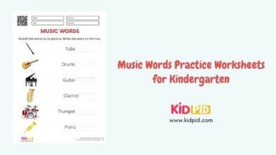 Music Words Practice Worksheets for Kindergarten - Kidpid