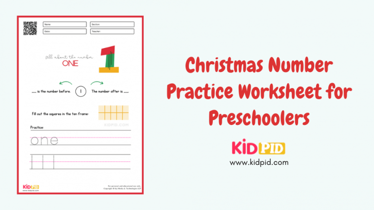 Christmas Number Practice Worksheet for Kindergarten - Kidpid