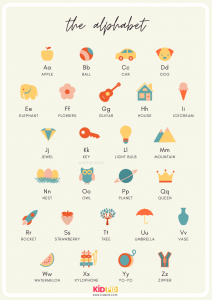 Colorful Alphabet Poster Printable for Toddlers & Preschoolers - Kidpid