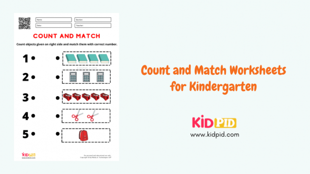 Count and Match Worksheets for Kindergarten - Kidpid