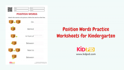 Position Words Practice Worksheets for Kindergarten - Kidpid