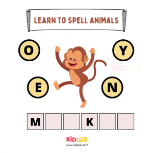 Learn to Spell Animals - Printable Workbook for Kids - Kidpid