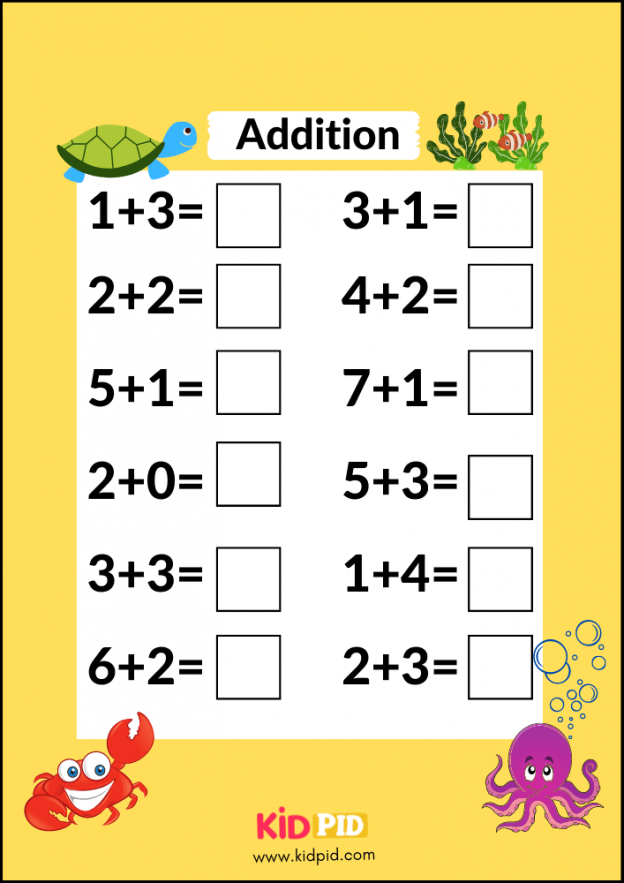 Single Digit Addition Workbook - Kidpid