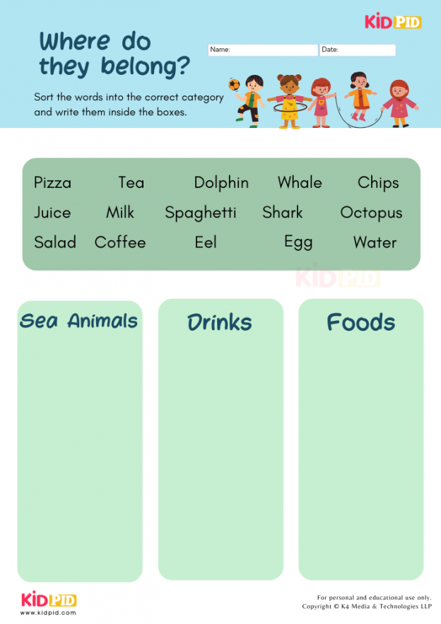 Printable Vocabulary Worksheets - Kidpid