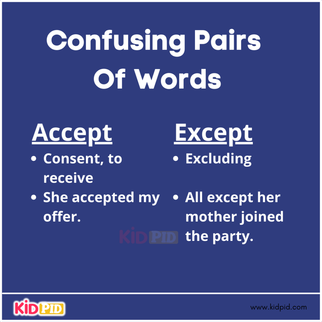 Common Confusing English Words with Meaning - Kidpid