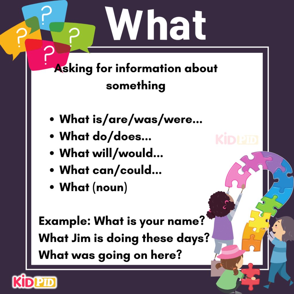 Question Words in English Meaning and Uses - Kidpid