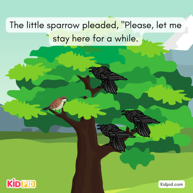 The Sparrow and Selfish Crows - Free Story Book Download - Kidpid