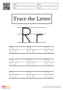 Alphabet Tracing Worksheet for Kindergarten - Kidpid