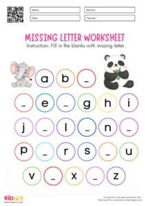 Fill in Missing Alphabet Letters Worksheet - Kidpid