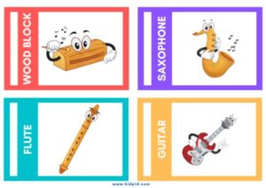 Fun Musical Instruments Flashcard - Kidpid