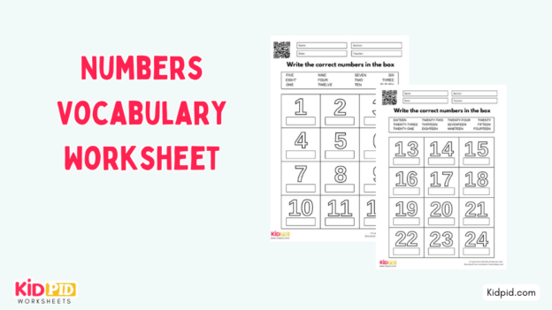 Numbers Vocabulary Worksheet - Kidpid
