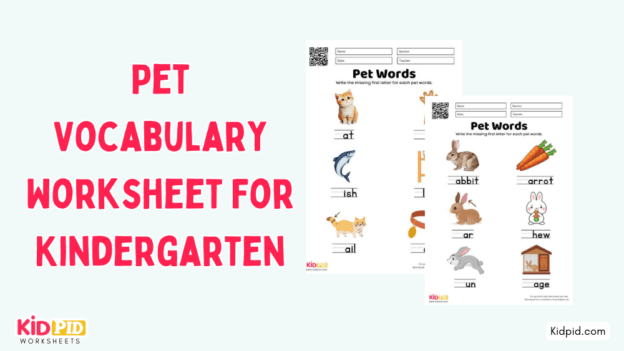 Pet Vocabulary Worksheet For Kindergarten - Kidpid