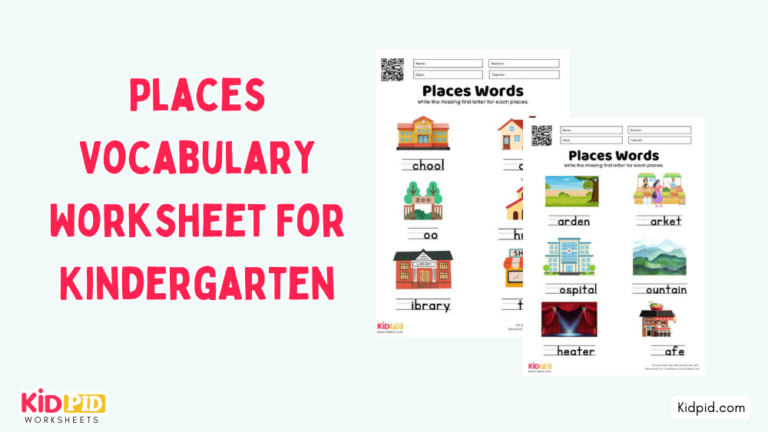 Places Vocabulary Worksheet For Kindergarten - Kidpid